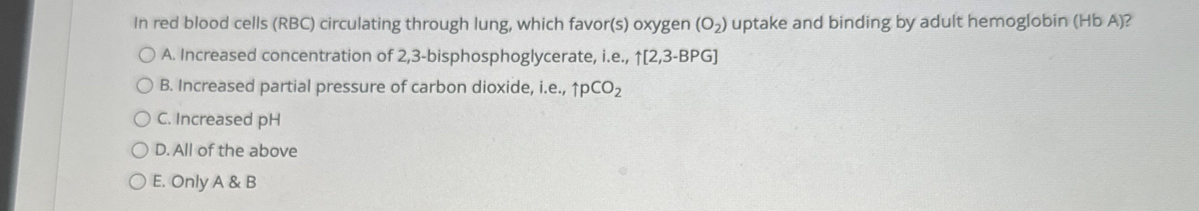Solved in red blood cells In red blood cells (RBC) | Chegg.com