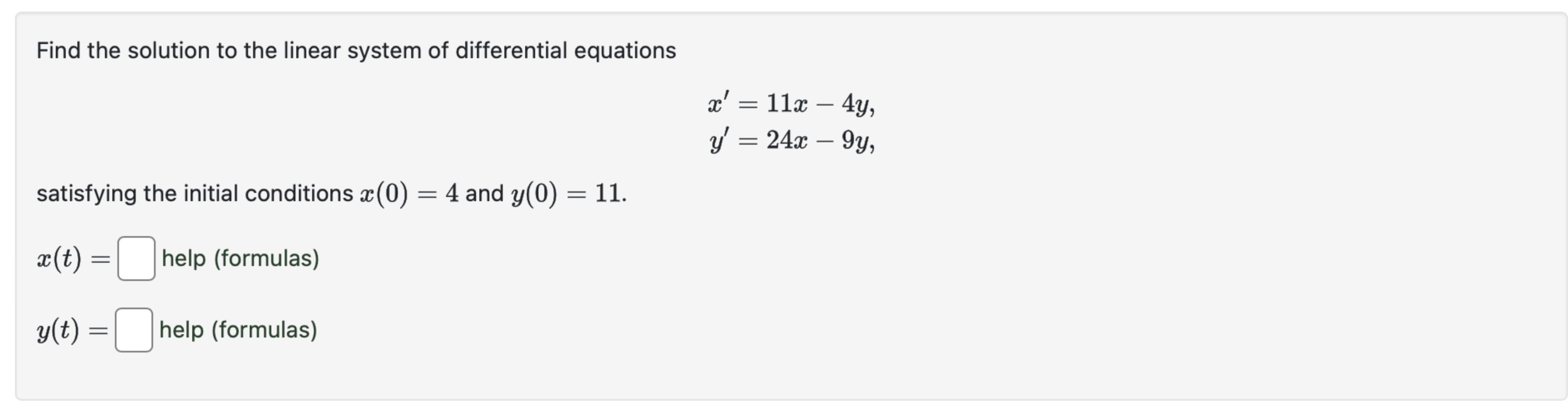 Solved Find The Solution To The Linear System Of