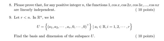 Solved 8. Please prove that, for any positive integer n, the | Chegg.com