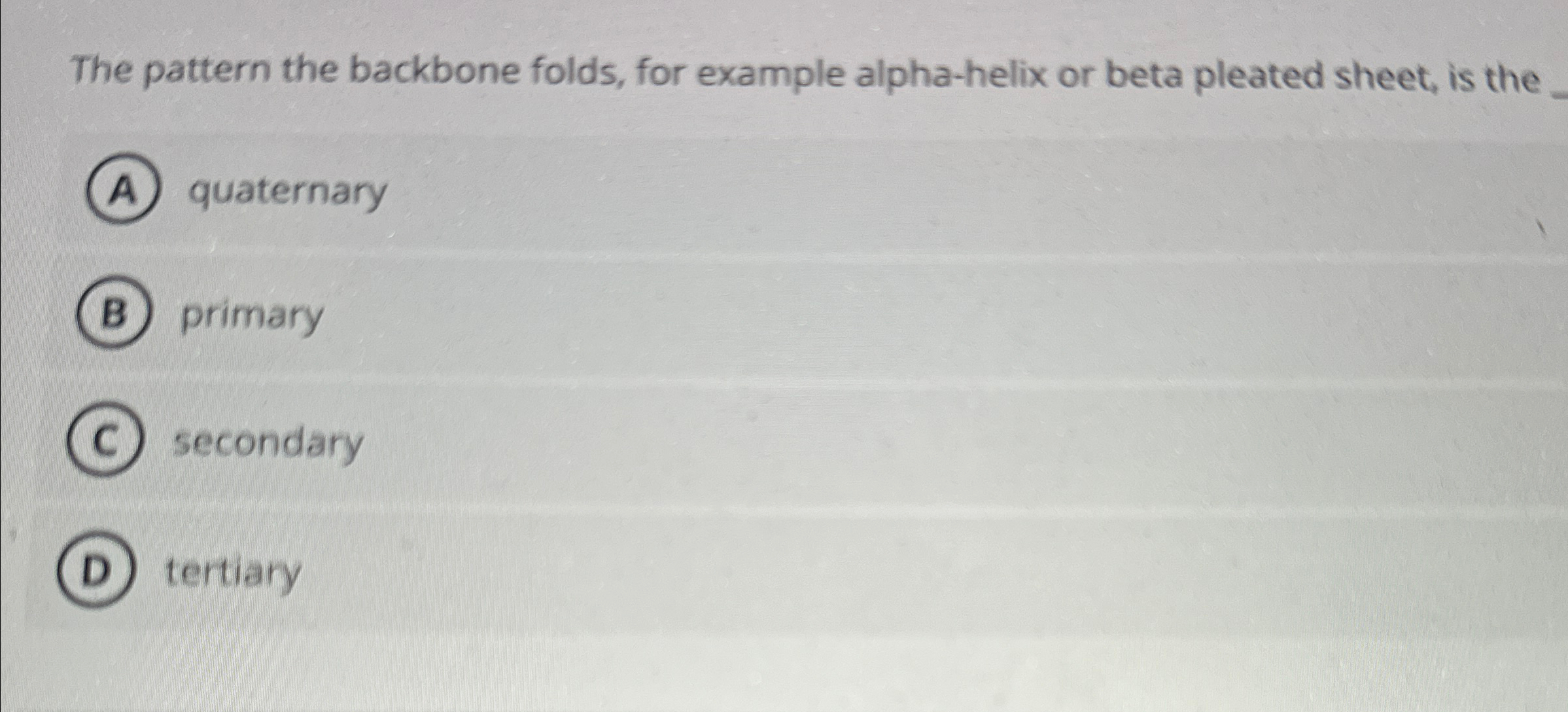 Solved The pattern the backbone folds, for example | Chegg.com