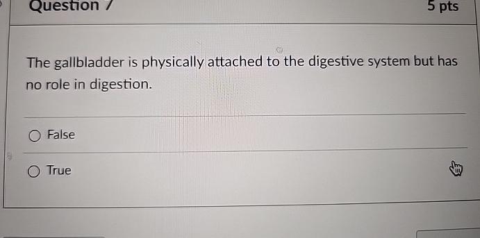 Solved Question /5 ptsThe gallbladder is physically | Chegg.com Solved Question /5 ptsThe gallbladder is physically | Chegg.com