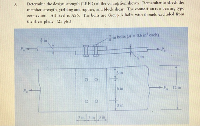 Solved Determine the design strength (LRFD) of the | Chegg.com