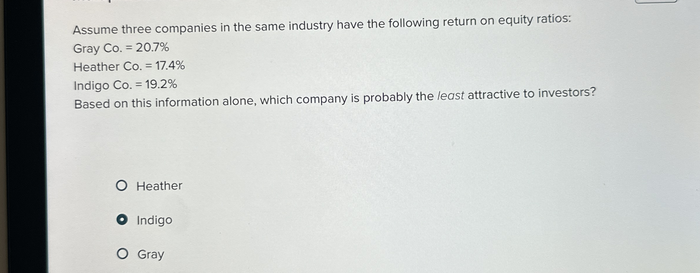 Solved Assume three companies in the same industry have the | Chegg.com