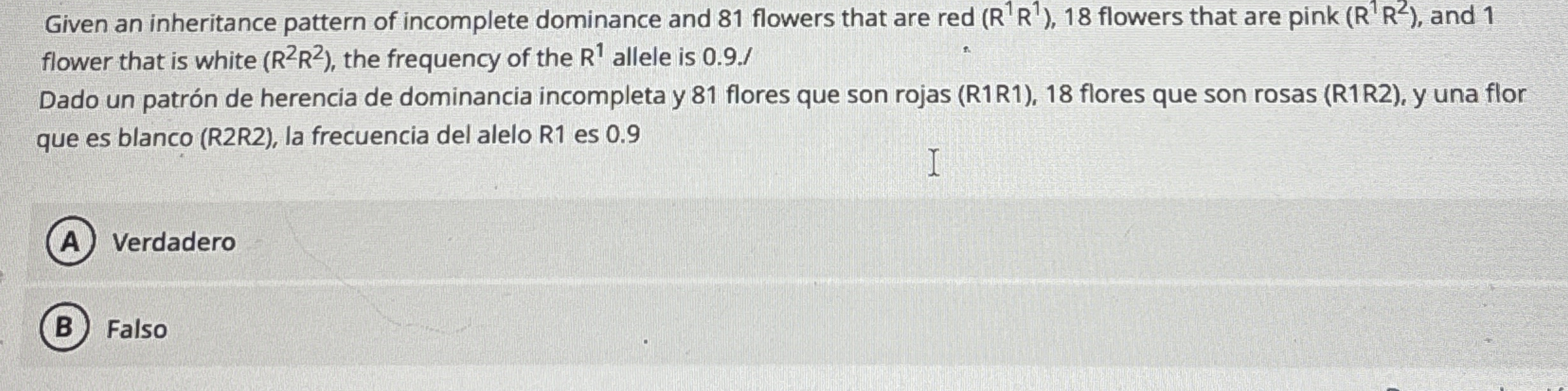 Solved Given an inheritance pattern of incomplete dominance | Chegg.com