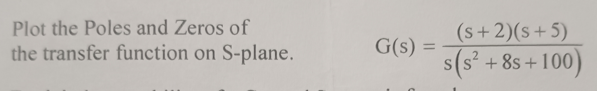 Solved Plot the Poles and Zeros of the transfer function on | Chegg.com