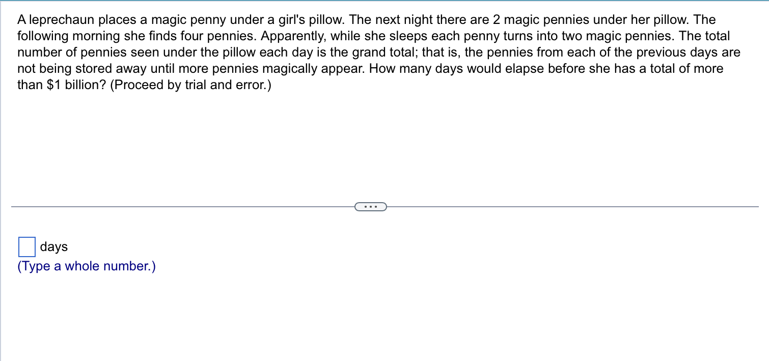 A leprechaun places a magic penny under a girl's | Chegg.com