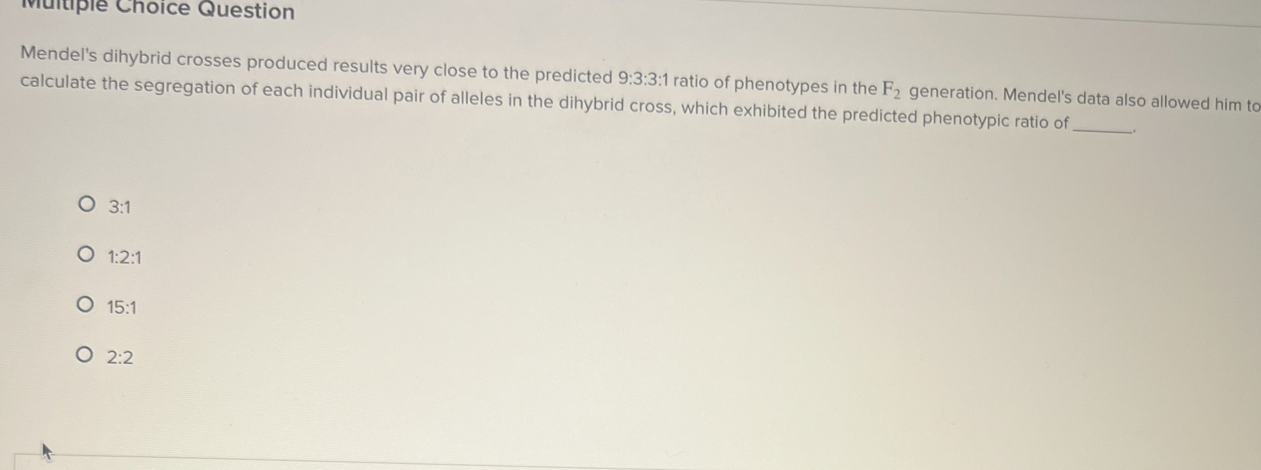 Solved Mendel's dihybrid crosses produced results very close | Chegg.com