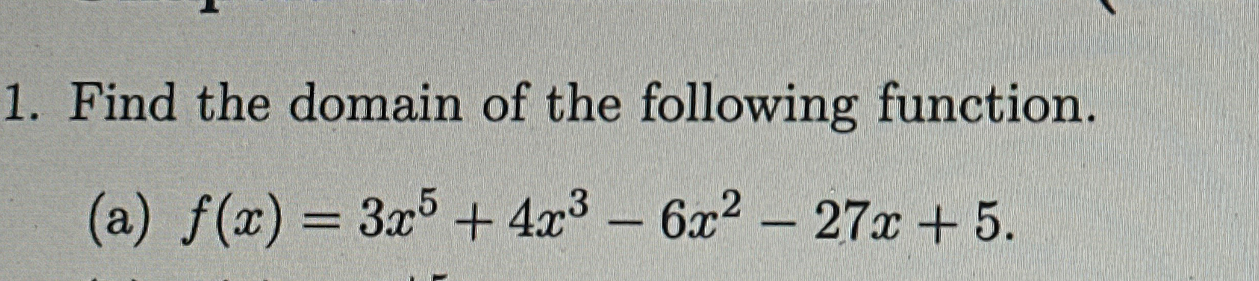 Solved Find the domain of the following | Chegg.com