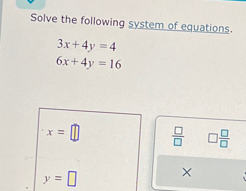 Solved Solve the following system of | Chegg.com