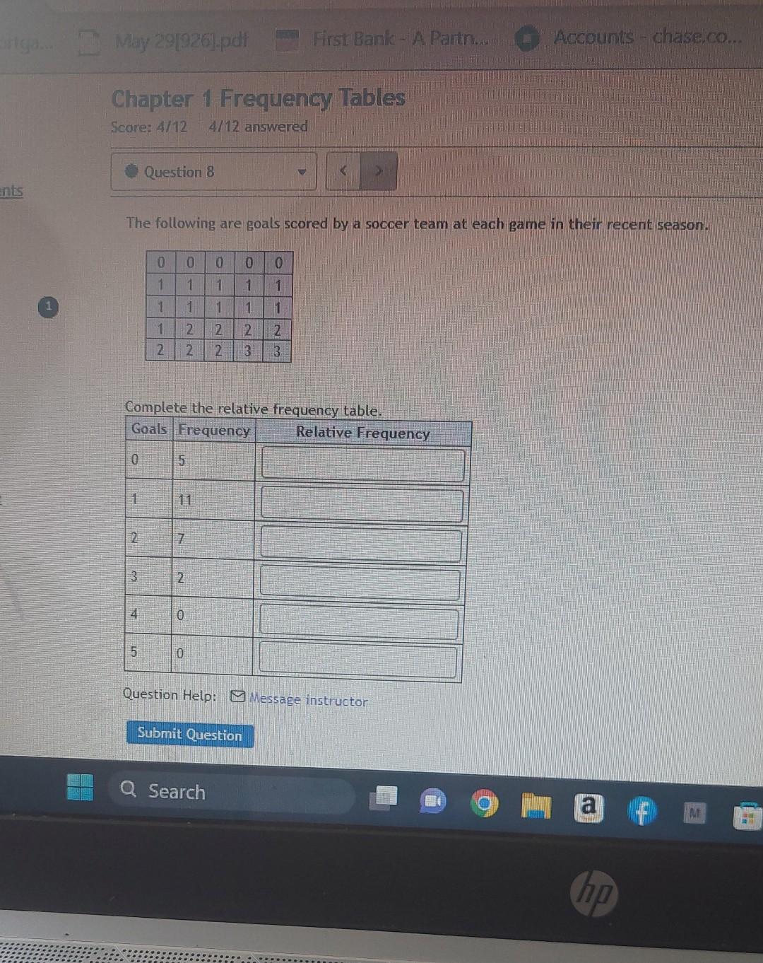 Solved Chapter 1 Frequency Tables Score: 4/12−4/12 answered | Chegg.com