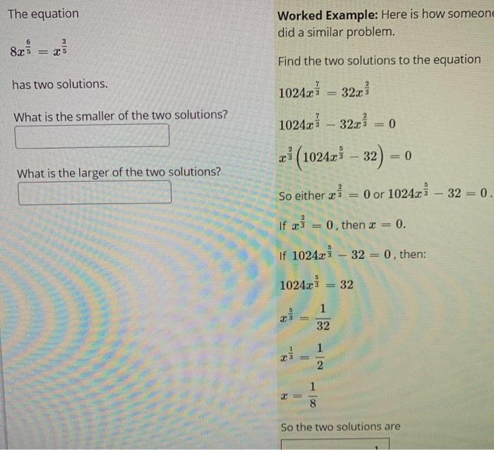 Solved There are two solutions to the equation (2 - 98 - 256 | Chegg.com