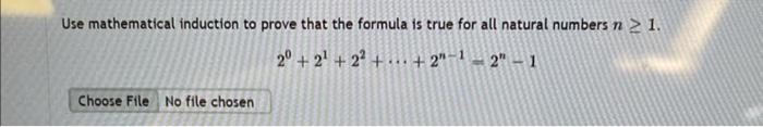 Solved Use mathematical induction to prove that the formula | Chegg.com