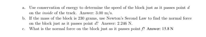 Solved 3. A loop-the-loop track is shown. A small block of | Chegg.com