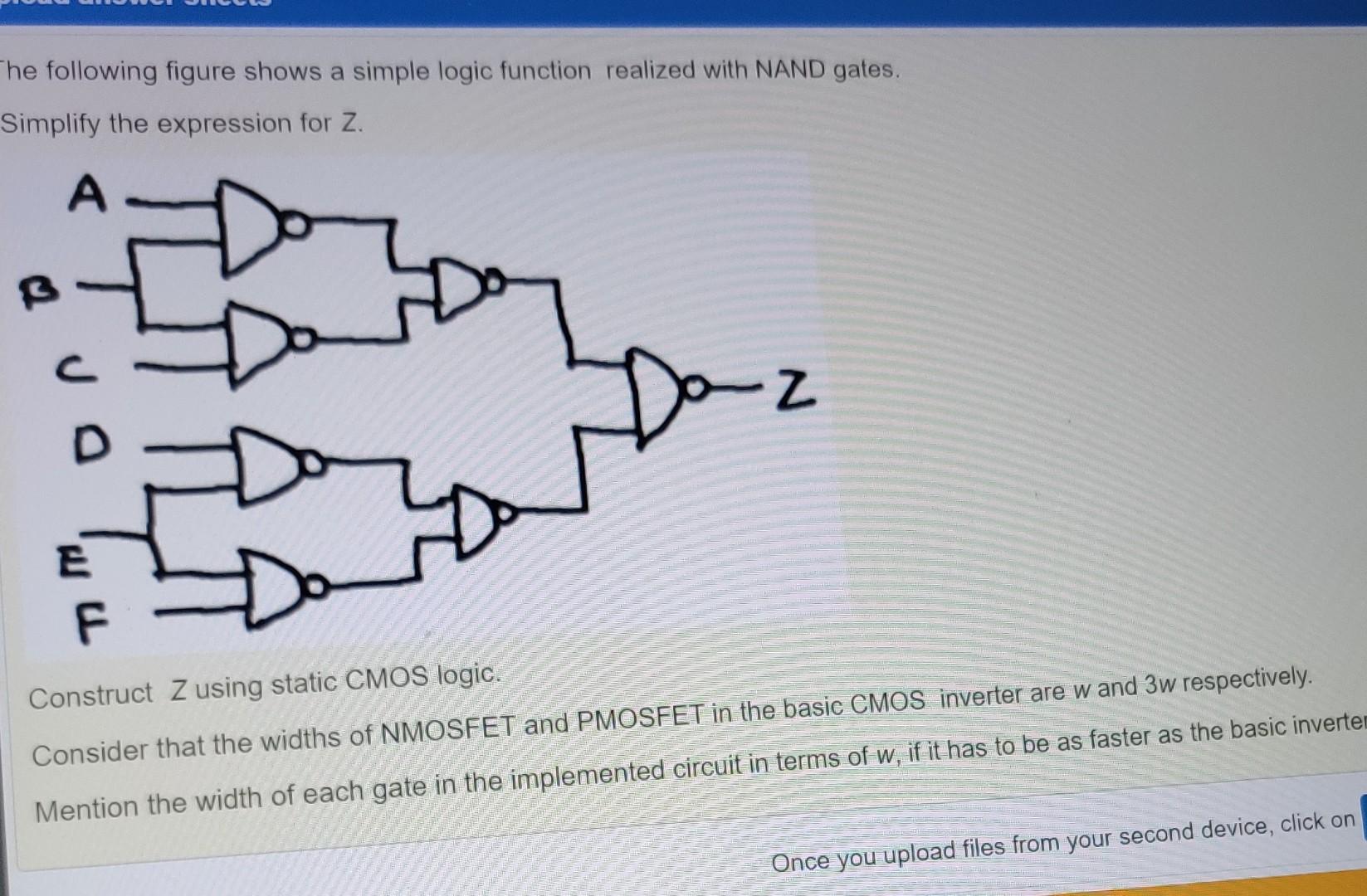 Solved The following figure shows a simple logic function | Chegg.com