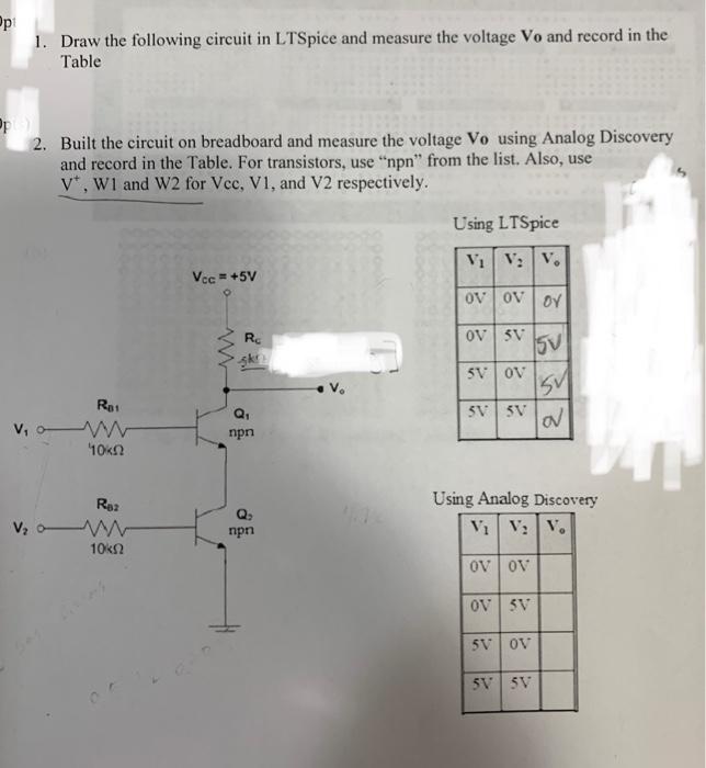 Solved Pp 1. Draw the following circuit in LTSpice and | Chegg.com