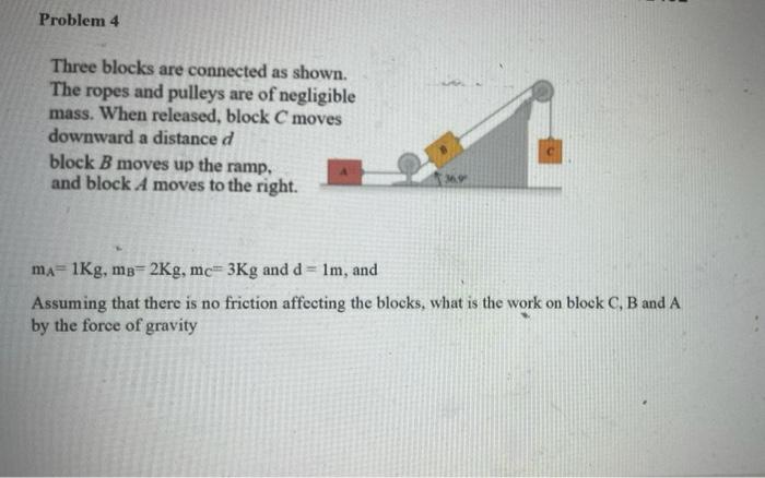 Solved Three blocks are connected as she The ropes and | Chegg.com