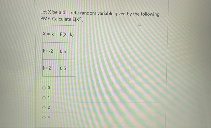 Solved Let X be a discrete random variable given by the | Chegg.com