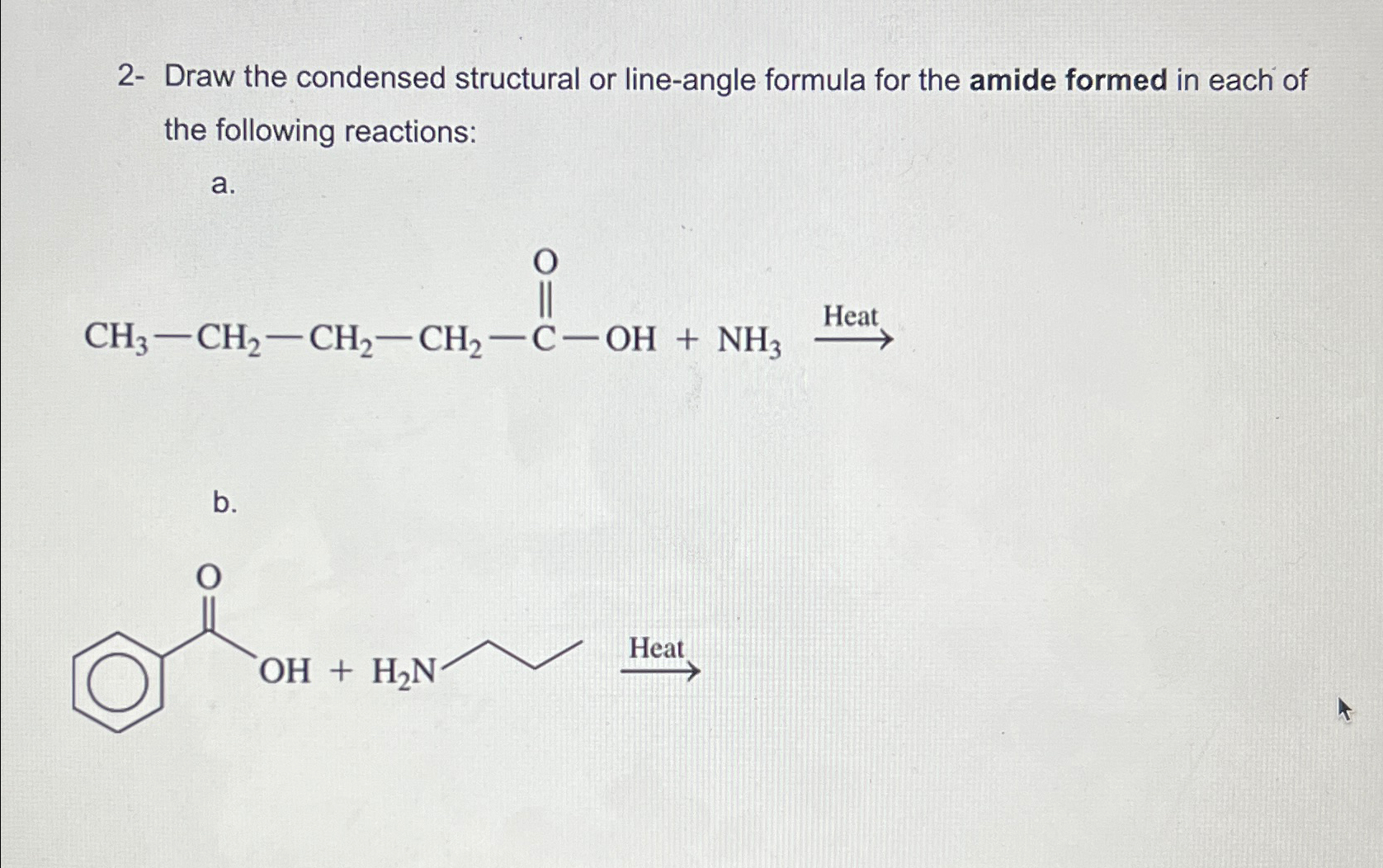 Solved 2- ﻿Draw the condensed structural or line-angle | Chegg.com