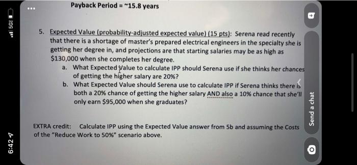 5. Expected Value (probability-adjusted expected | Chegg.com