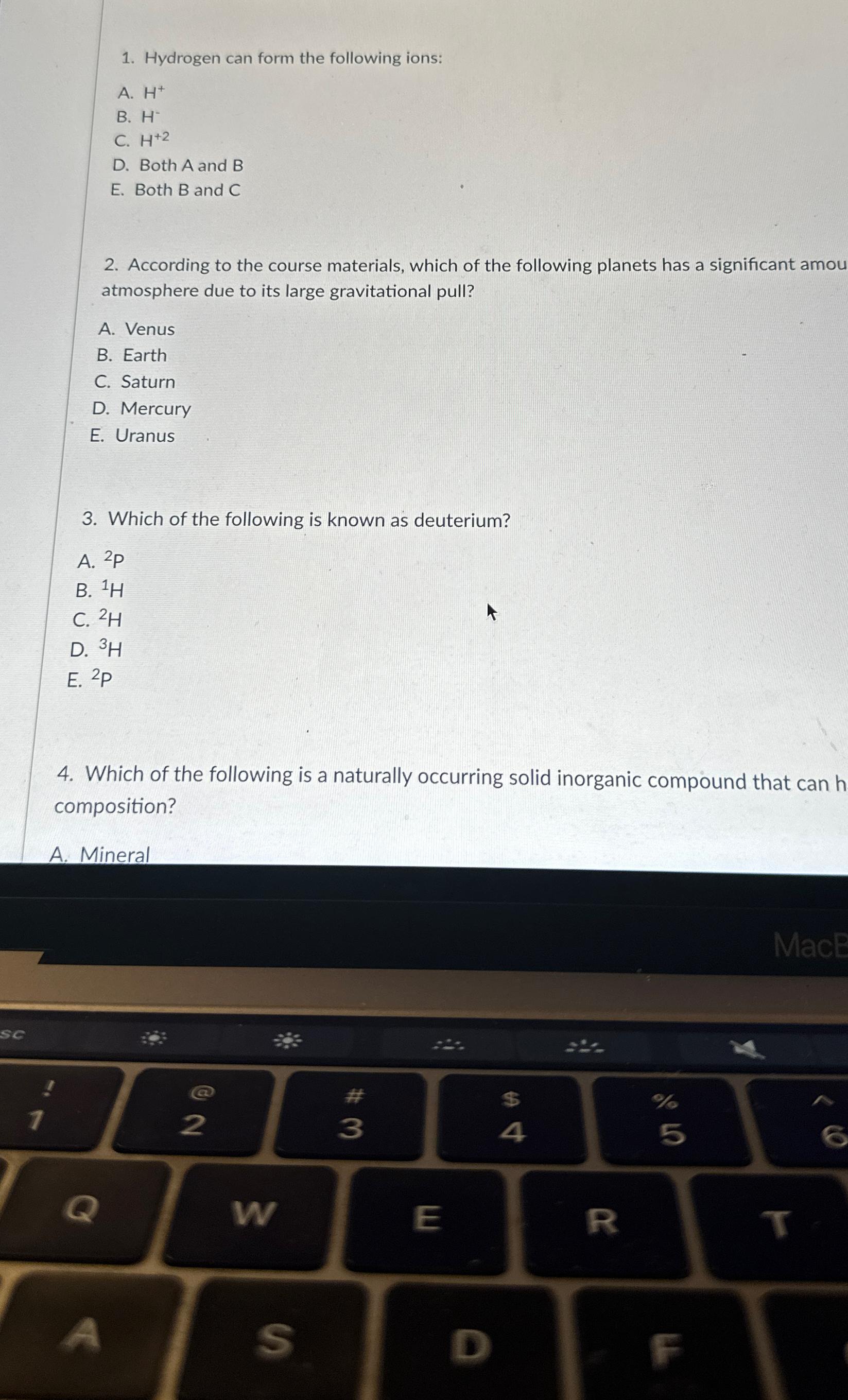 Solved Hydrogen can form the following | Chegg.com