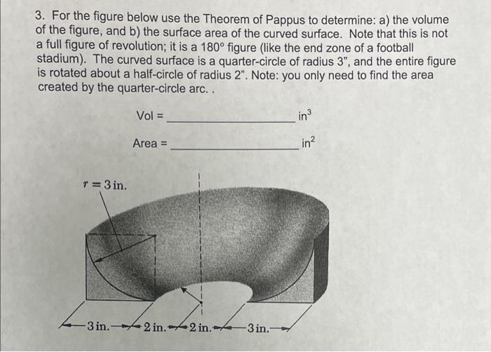 Solved 3. For the figure below use the Theorem of Pappus to | Chegg.com