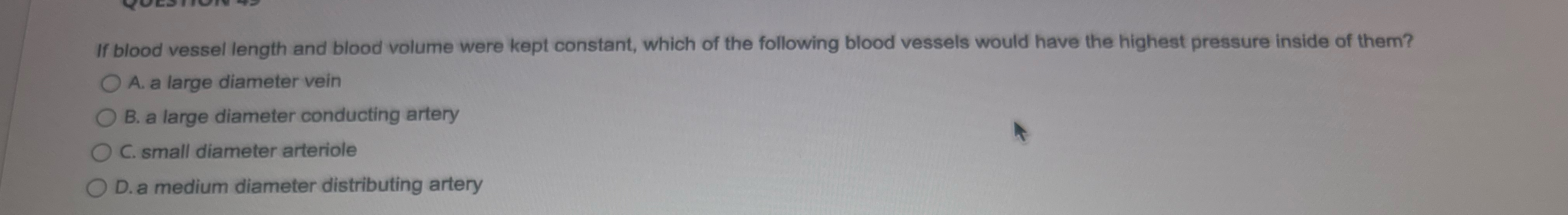 Solved If blood vessel length and blood volume were kept | Chegg.com
