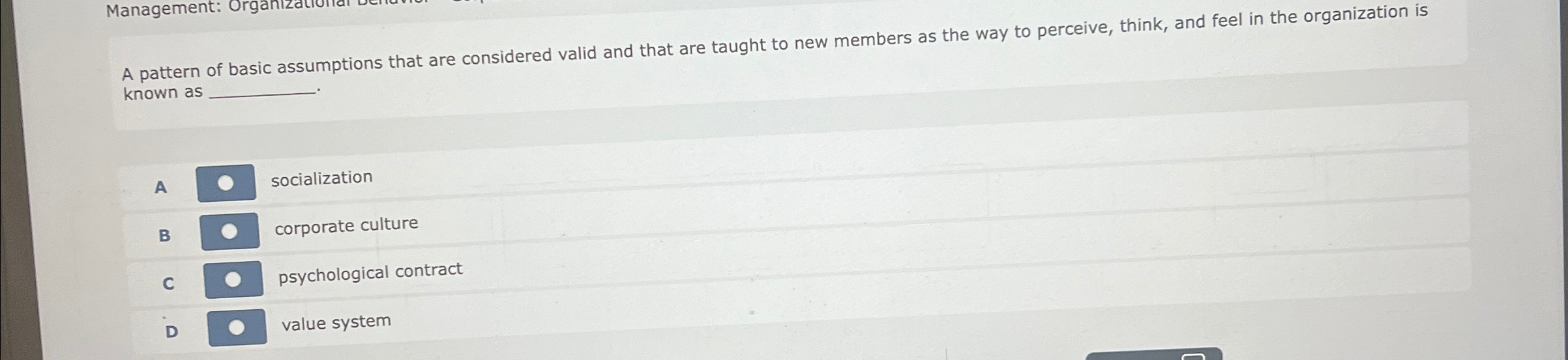 Solved A pattern of basic assumptions that are considered | Chegg.com