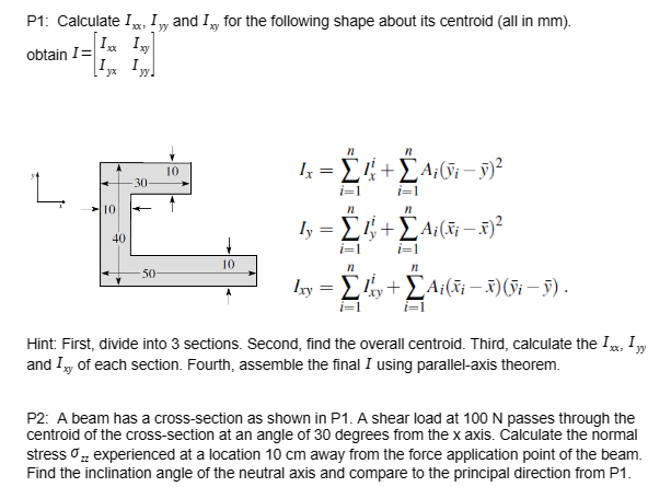 Solved Calculate I×,Iyy ﻿and Ixy ﻿for the figure. | Chegg.com