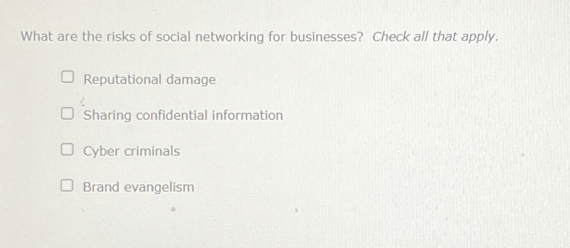 Solved What are the risks of social networking for | Chegg.com