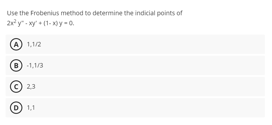 Solved Use the Frobenius method to determine the indicial | Chegg.com