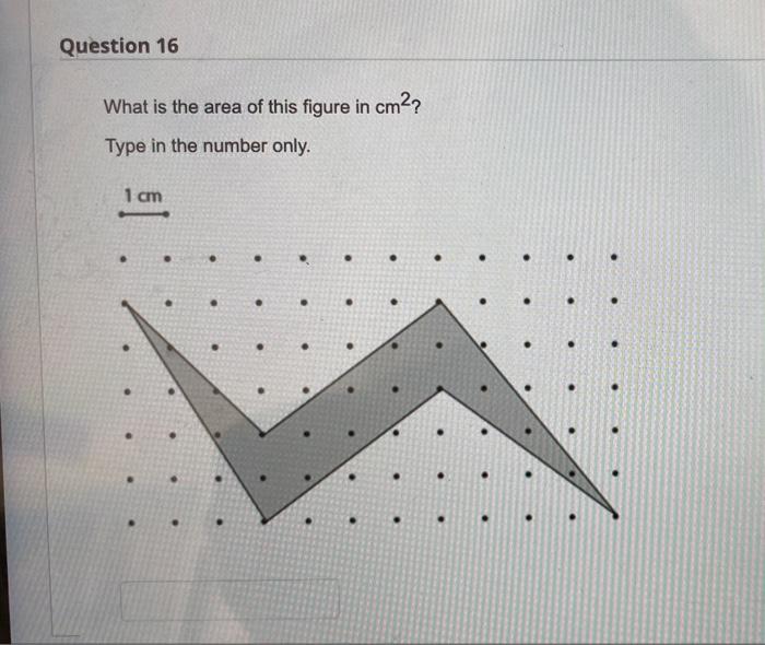 Solved Question 16 What is the area of this figure in cm2? | Chegg.com