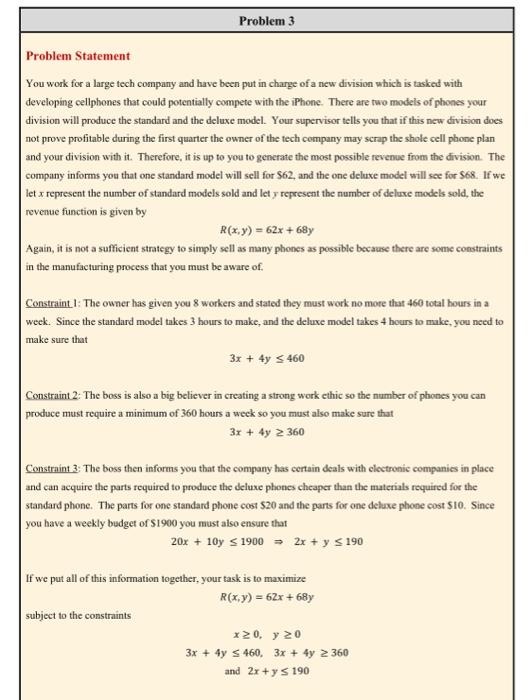 Solved Problem 3 Problem Statement You work for a large tech | Chegg.com Solved Problem 3 Problem Statement You work for a large tech | Chegg.com