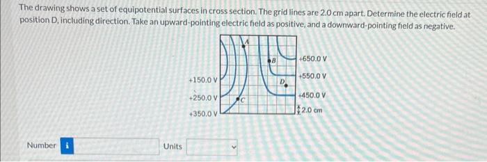 Solved The drawing shows a set of equipotential surfaces in | Chegg.com
