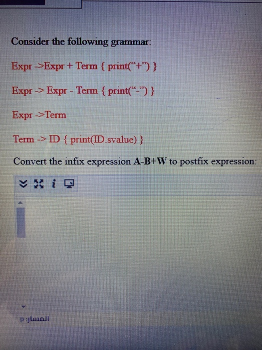 Solved Consider the following grammar: Expr->Expr+ Term { | Chegg.com Solved Consider the following grammar: Expr->Expr+ Term { | Chegg.com