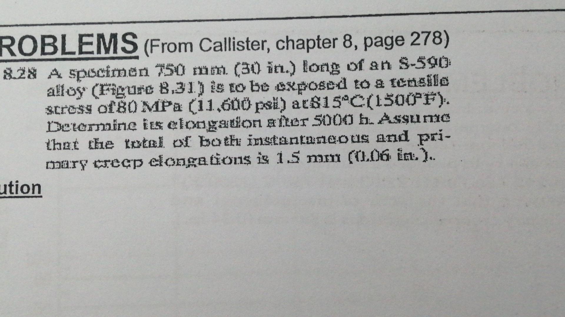 Solved ROBLEMS (From Callister, chapter 8, page 278) 8.28 A | Chegg.com Solved ROBLEMS (From Callister, chapter 8, page 278) 8.28 A | Chegg.com