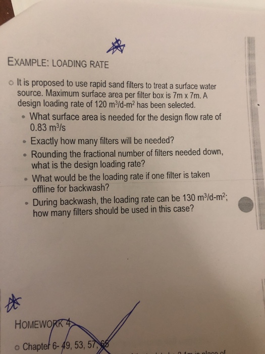 Solved EXAMPLE: LOADING RATE o It is proposed to use rapid | Chegg.com