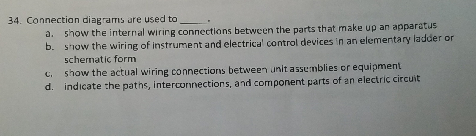 Solved Connection diagrams are used toa. ﻿show the internal | Chegg.com