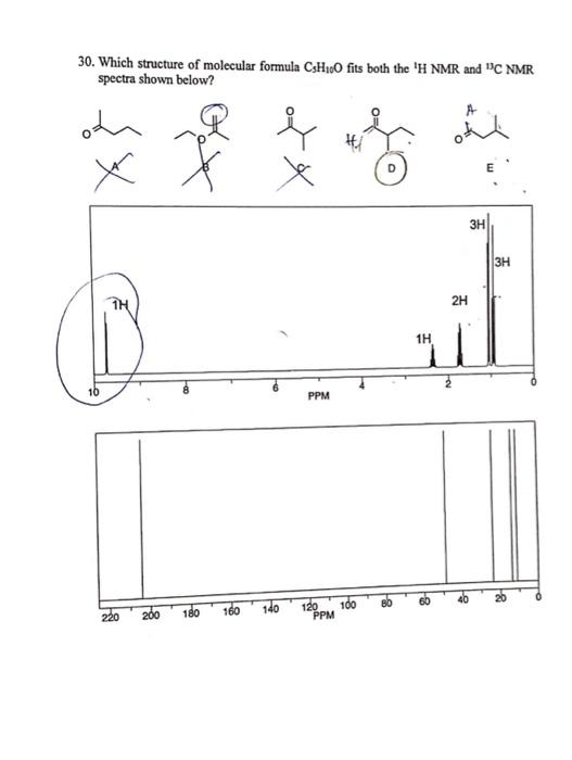 Solved 29. Which structure of molecular formula C2H10O fits | Chegg.com