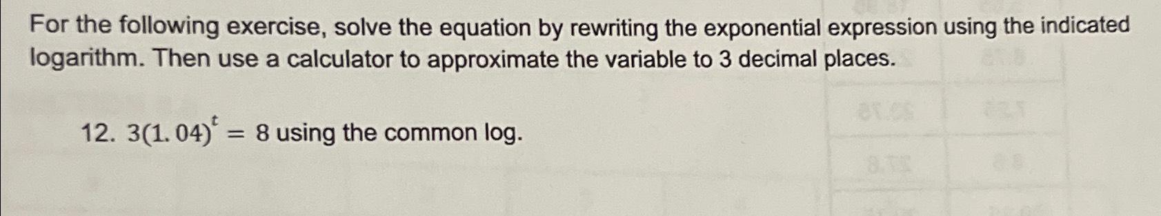 Solved For the following exercise, solve the equation by | Chegg.com
