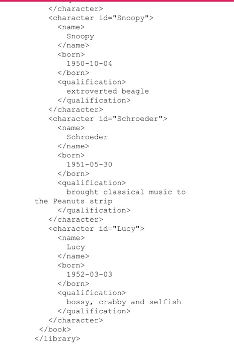 Solved 1. Write an XML Schema for the following XML file | Chegg.com