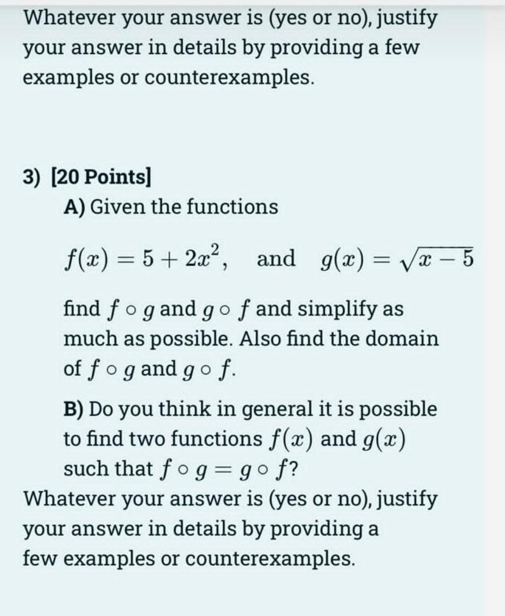 Solved Whatever your answer is (yes or no), justify your | Chegg.com