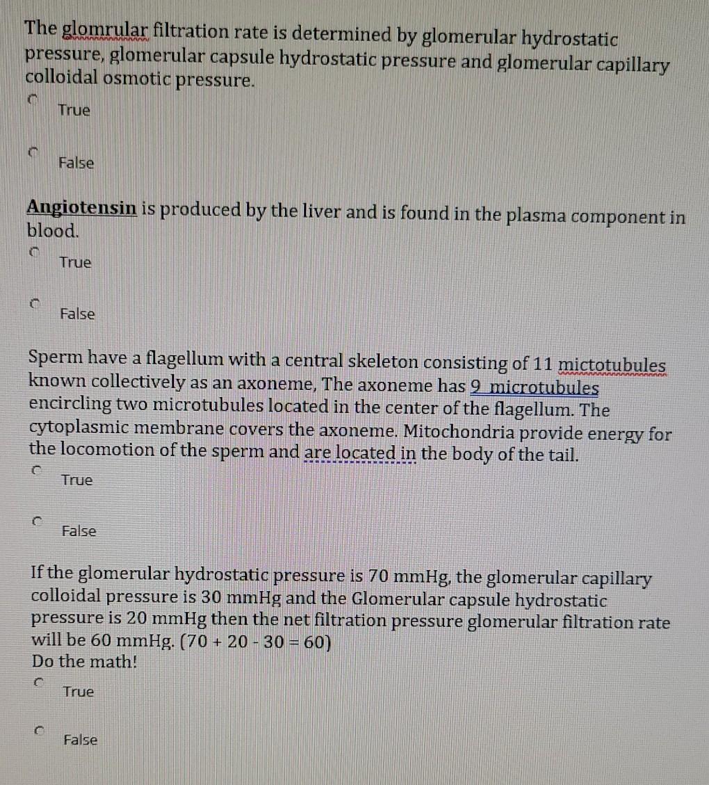 Solved The glomrular filtration rate is determined by | Chegg.com