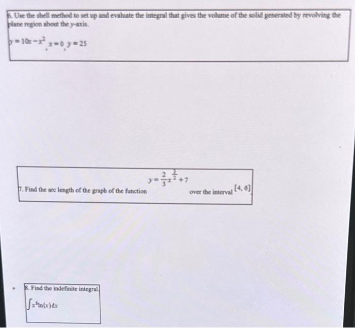 Solved 5. Use the shell method to set up and evaluate the | Chegg.com
