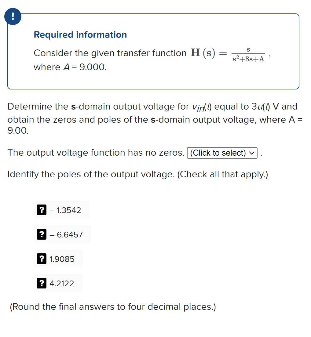 Solved Consider the given transfer function | Chegg.com