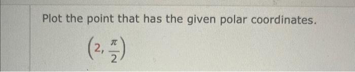 Solved Plot the point that has the given polar coordinates. | Chegg.com