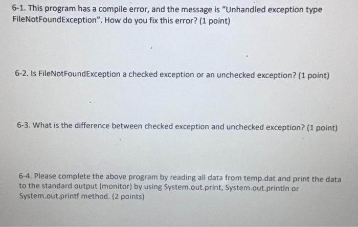 Solved Exception Handing And Files Ch12 And Ch17 6 See The 