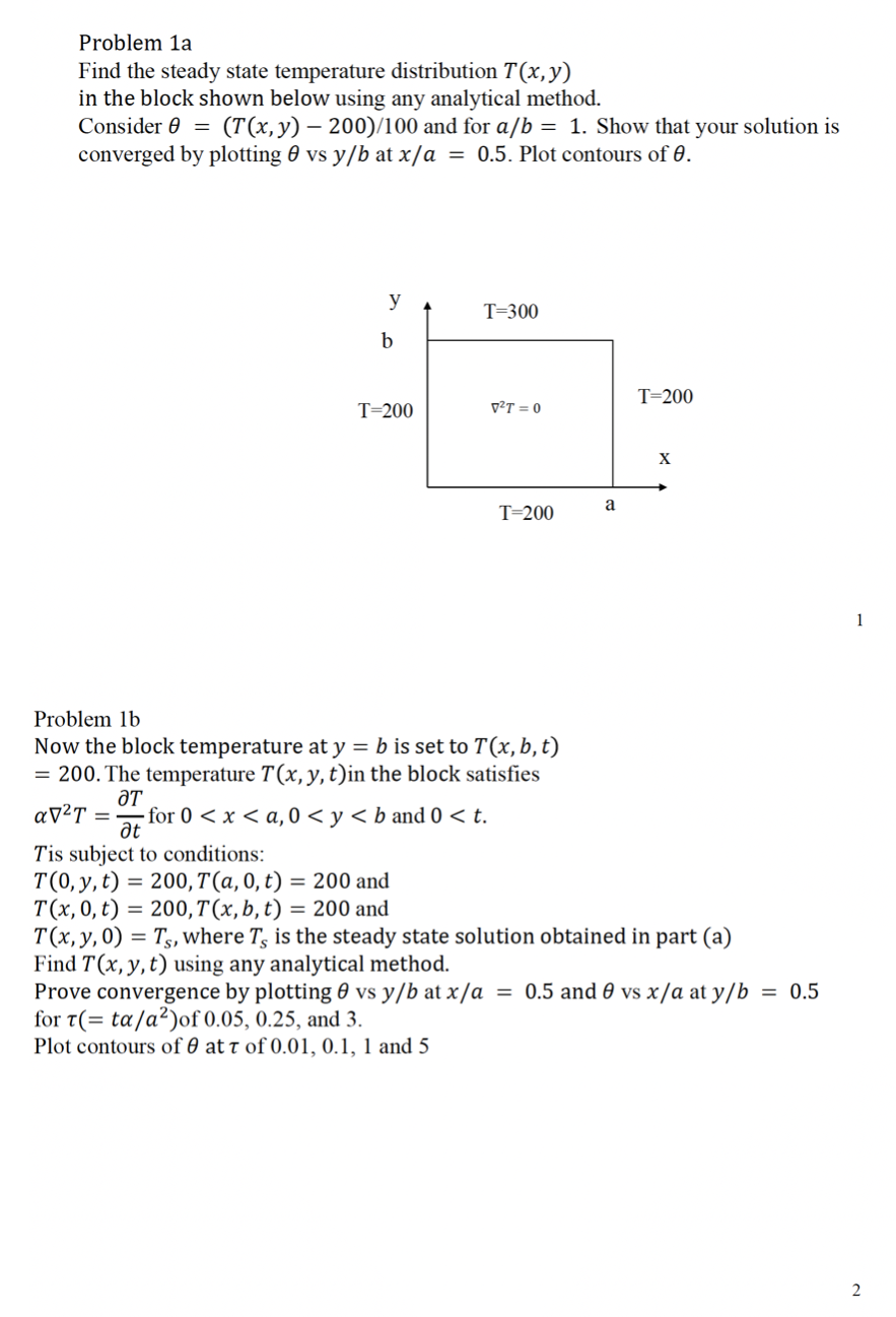 Solved Problem 1afind The Steady State Temperature