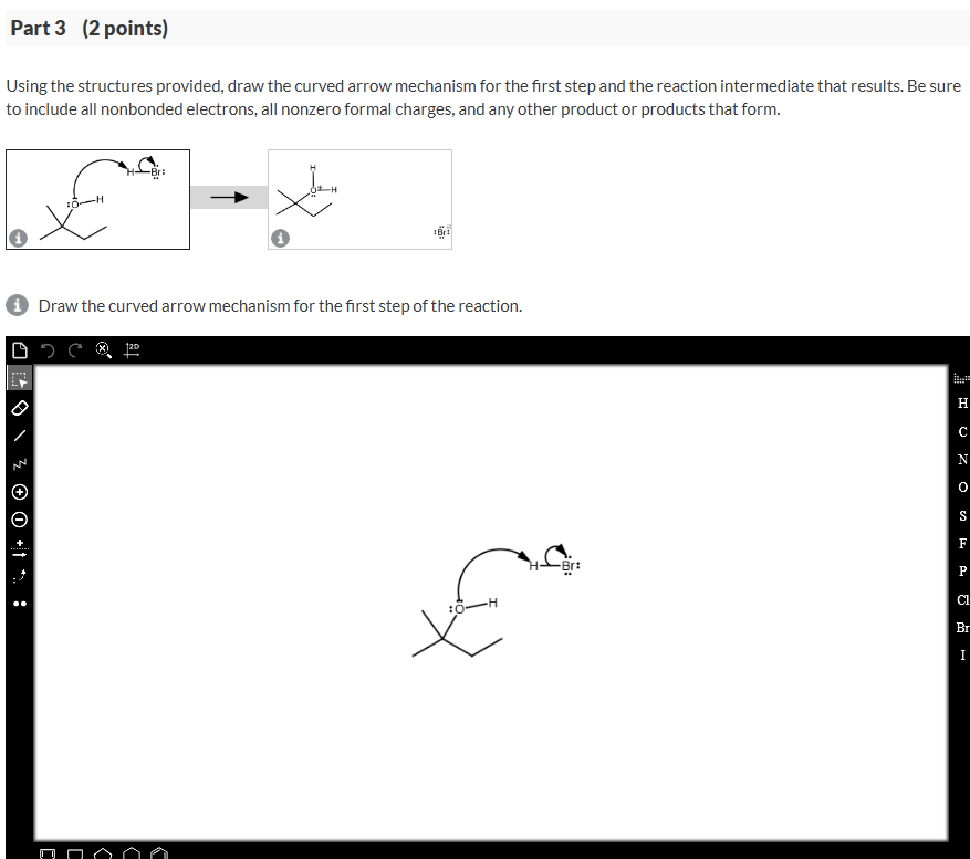 Solved Part 4 (2 ﻿points)Draw the curved arrow mechanism for | Chegg.com
