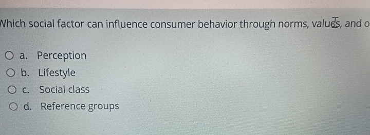 Solved Which social factor can influence consumer behavior | Chegg.com