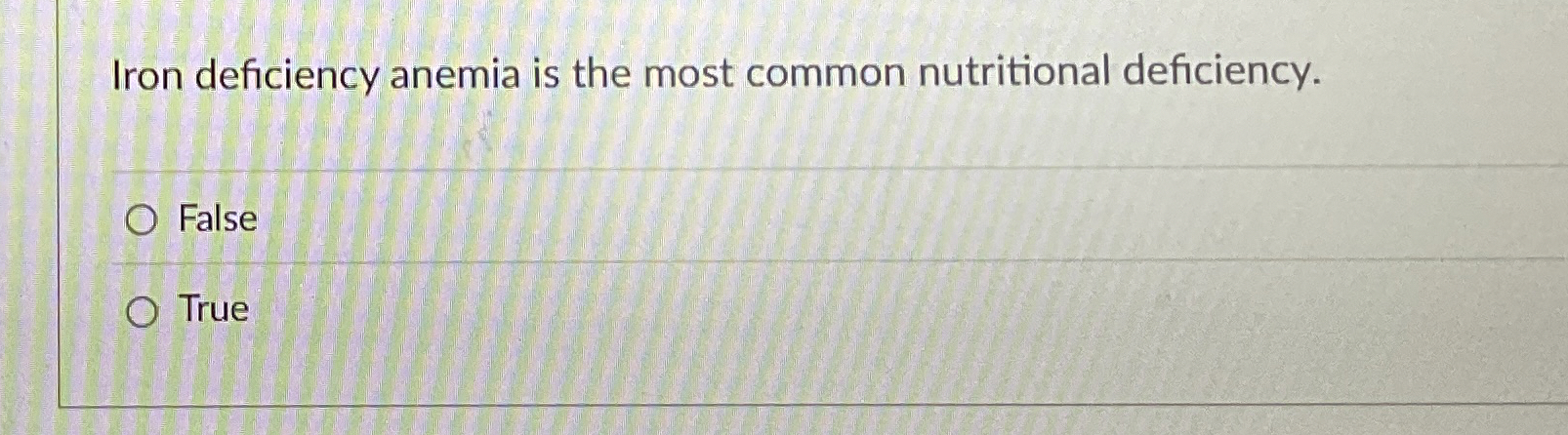 Solved Iron deficiency anemia is the most common nutritional | Chegg.com
